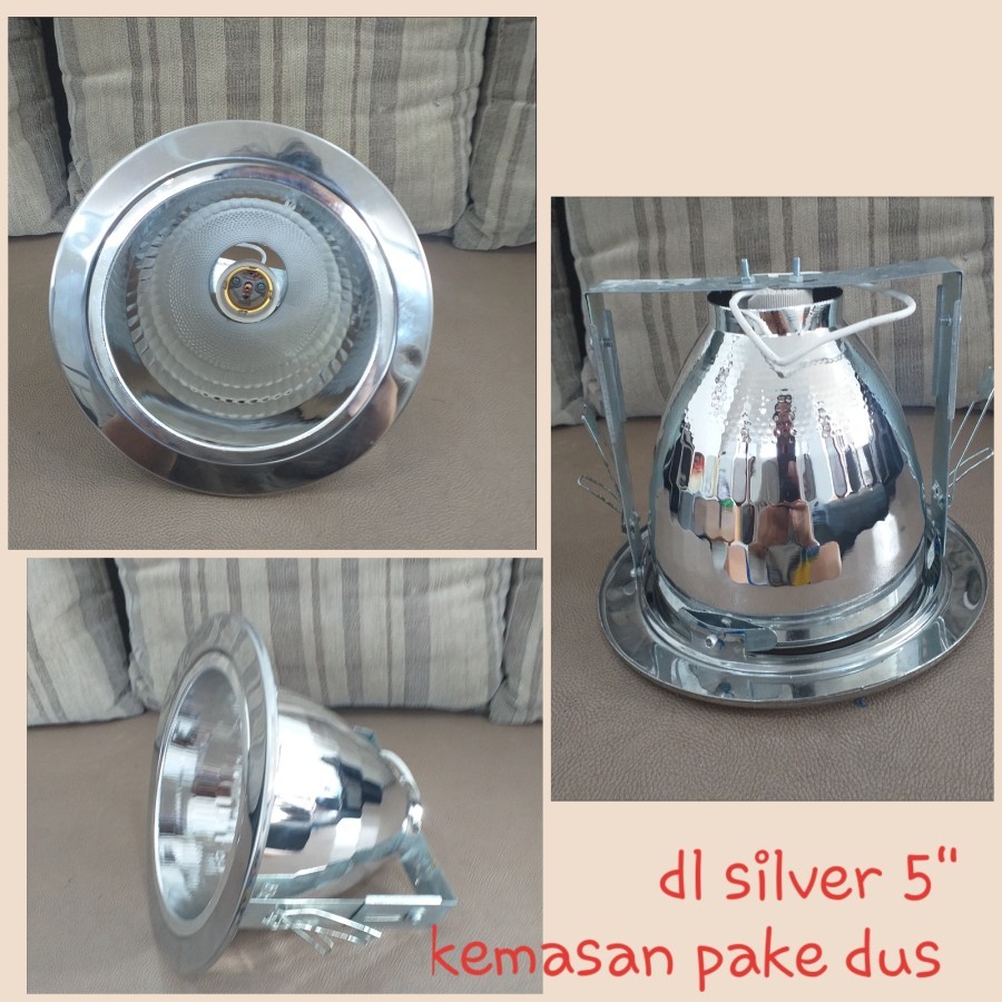 Jual Downlight 5 inch Silver Stenless Besi/Fiting Fitting Lampu Tanam 5 ...