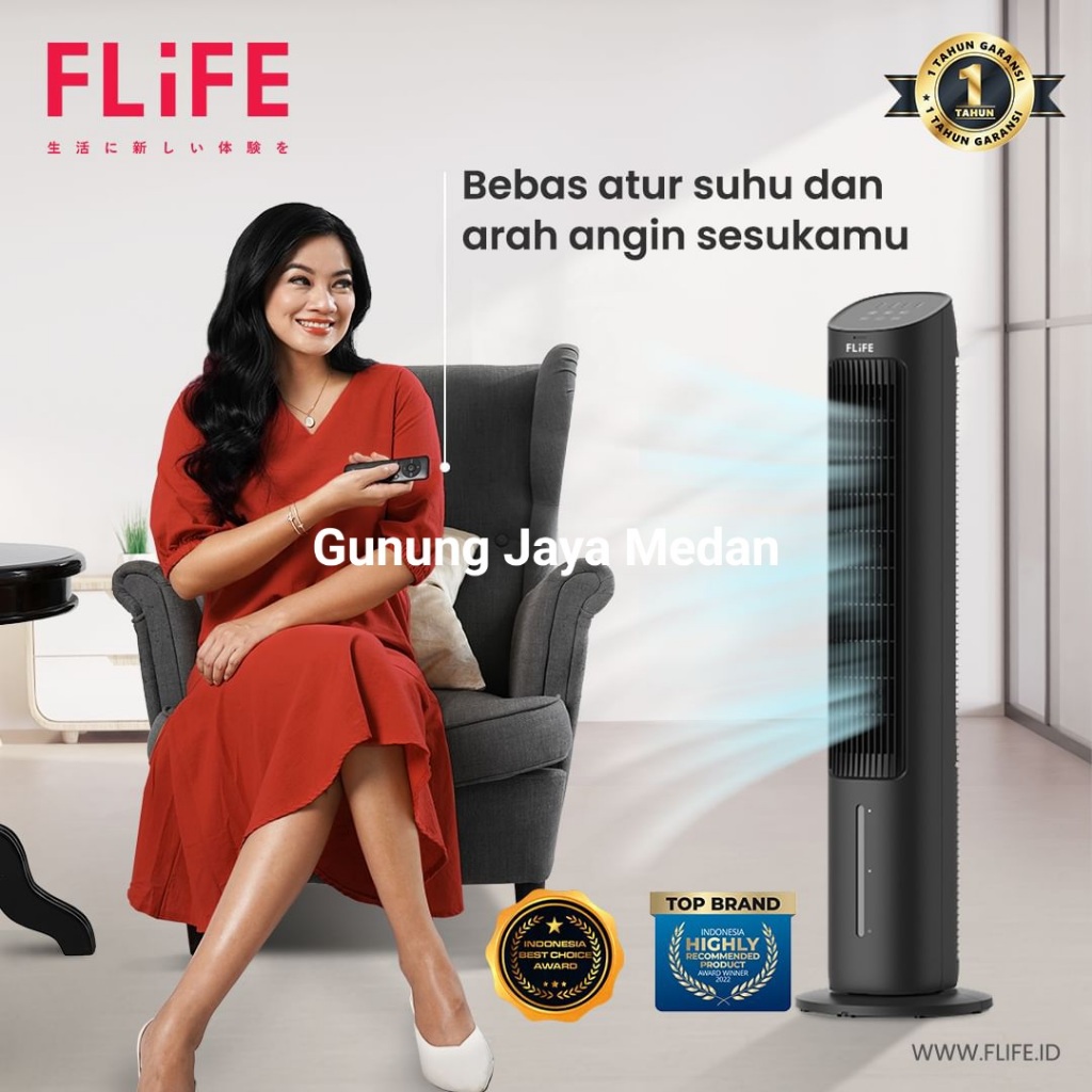 Jual FLIFE Air Cooler Tower Fan dengan Generator Anion Penyejuk Humidifier Kapasitas 4 Liter ...
