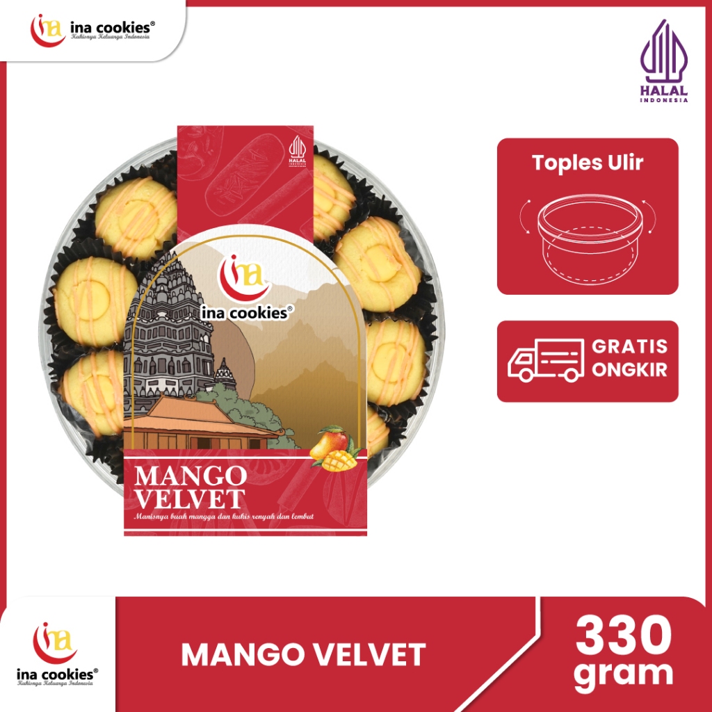 Jual Ina Cookies Kue Kering Premium Mango Velvet Toples Reguler ...