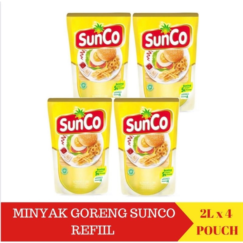 Jual [ JATIM ] MINYAK GORENG SUNCO 2L x 4 POUCH | Shopee Indonesia