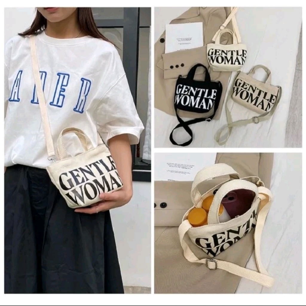 Jual Akar Sampeu Tas wanita kanvas tas selempang gentle woman mini tas ...