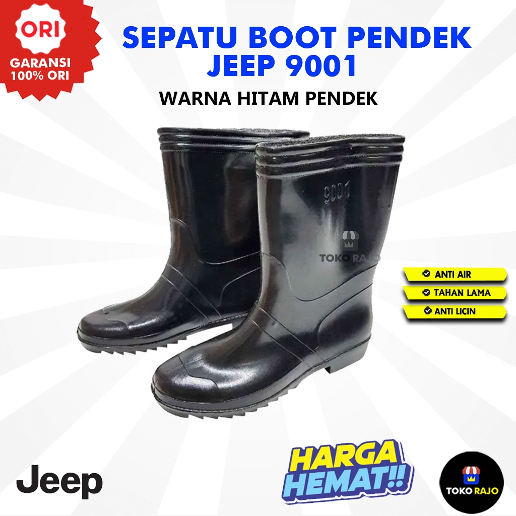 Jual SEPATU BOOTS SEPATU BOOT KARET PENDEK HITAM JEEP SEPATU BOOTS ...