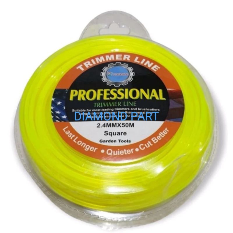 Jual Senar Nylon 50Meter Potong Rumput, Trimmer Line 2.4mm | Shopee ...