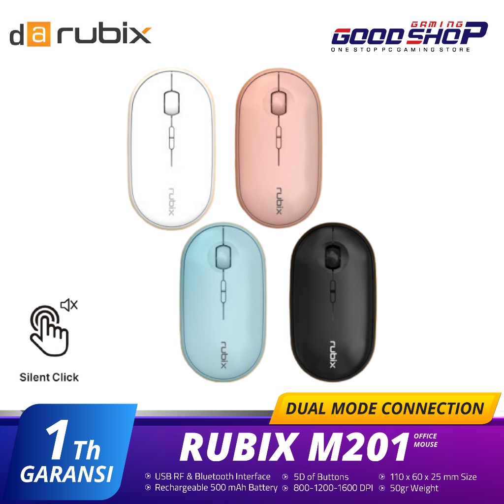 Jual Mouse Office DA Rubix M201 Wireless Bluetooth Silent Click Ultra ...