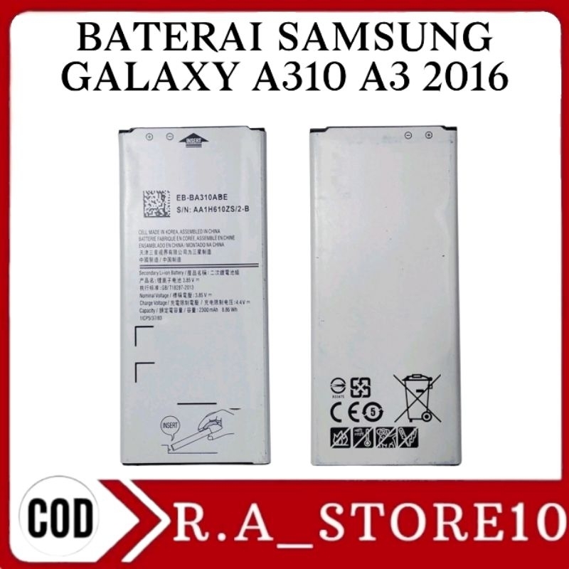 Jual Baterai Samsung Galaxy a3 2016 A310 Battery Batteray batre batrai Btr Original | Shopee ...