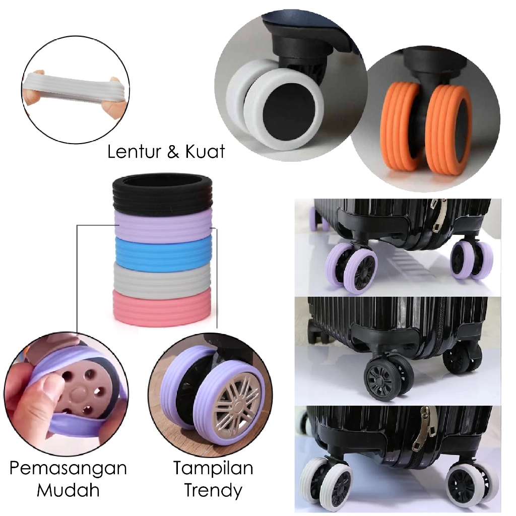 Jual Silikon Pelindung Roda Koper 360 Luggage Trolley Wheel Kursi ...