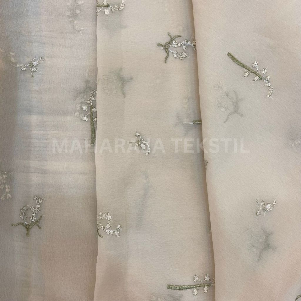 Jual Kain Organza Emb / Organza Motif Bordir / Organza Corak Bunga ...