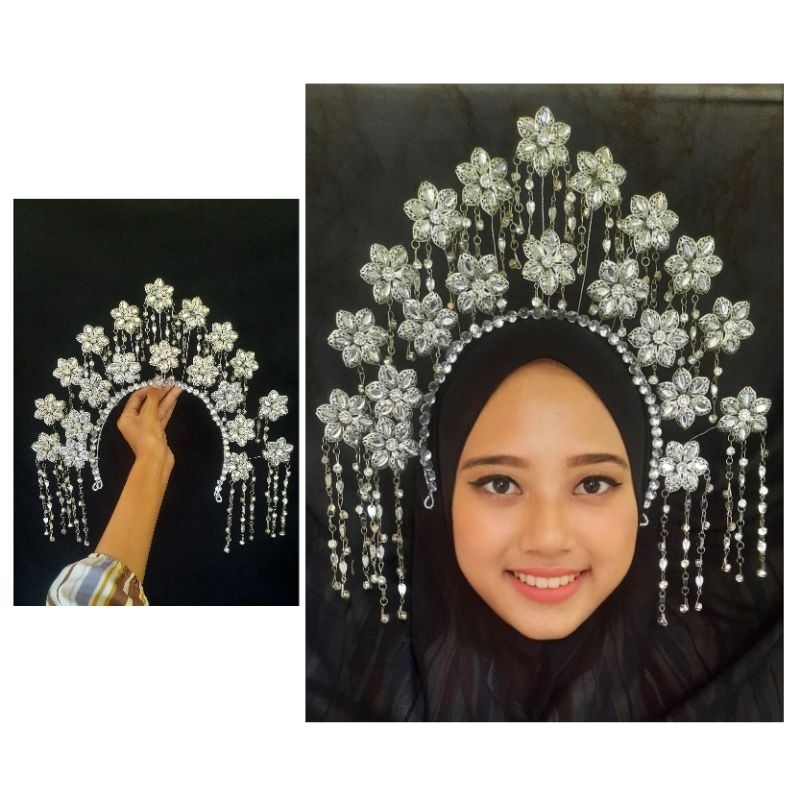 Jual Mahkota Sunting Melayu kekinian Modifikasi hiasan hijab dan rambut ...