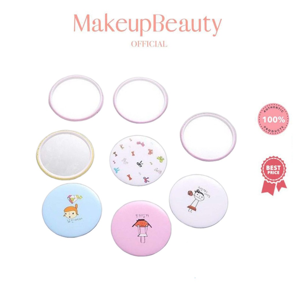 Jual MBH Cermin Bulat Karakter Kaca Cermin Make Up Mini Kaca Travelling ...