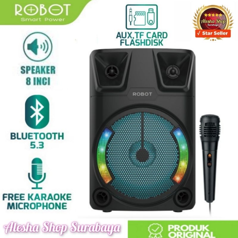 Jual ROBOT RB700 RGB Speaker 8 Inch Bluetooth Karaoke Powerful Super ...