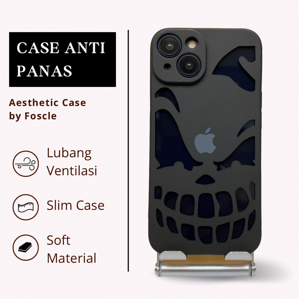 Jual Case Iphone XR 11 12 13 14 Pro Max Anti Panas Aesthetic Black ...