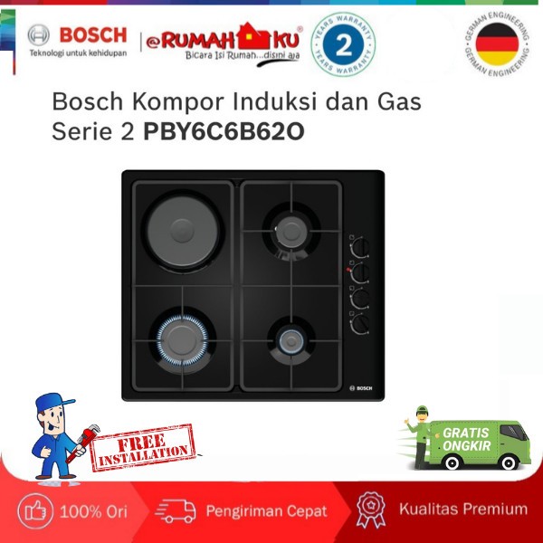 Jual Bosch PBY6C6B62O Seri 6 Built-In Hybrid Listrik dan Gas Hob ...