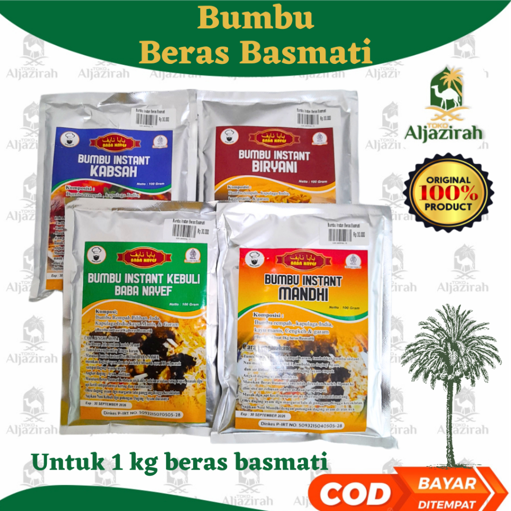 Jual BUMBU INSTAN BERAS BASMATI BABA NAYEF | NASI MANDI NASI KEBULI ...
