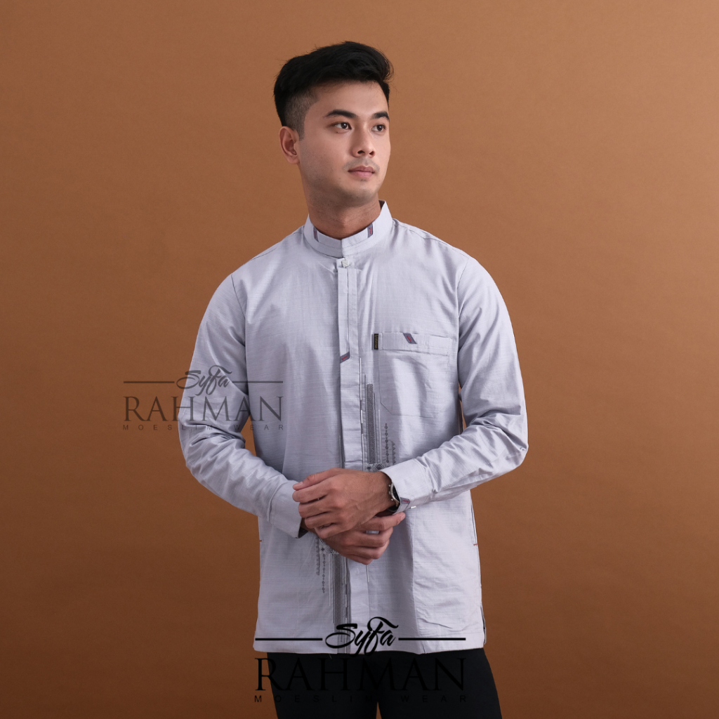 Jual Syfa Rahman - Baju Kemeja Koko Bordir Lengan Panjang Katun Omar ...