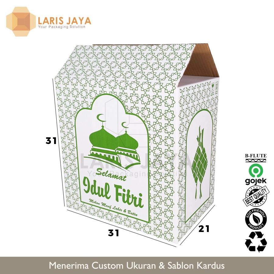 Jual Box Parcel 31x21x31 Putih (Sedang) Kardus/Box/Patce/Lebaran/Idul ...