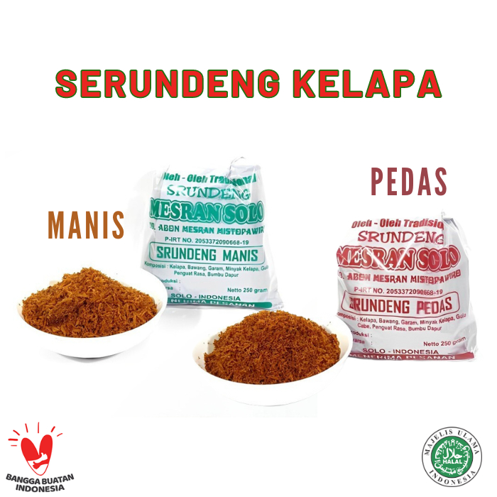 Jual Serundeng Kelapa Mesran Solo Pedas Manis 250 gram | Shopee Indonesia