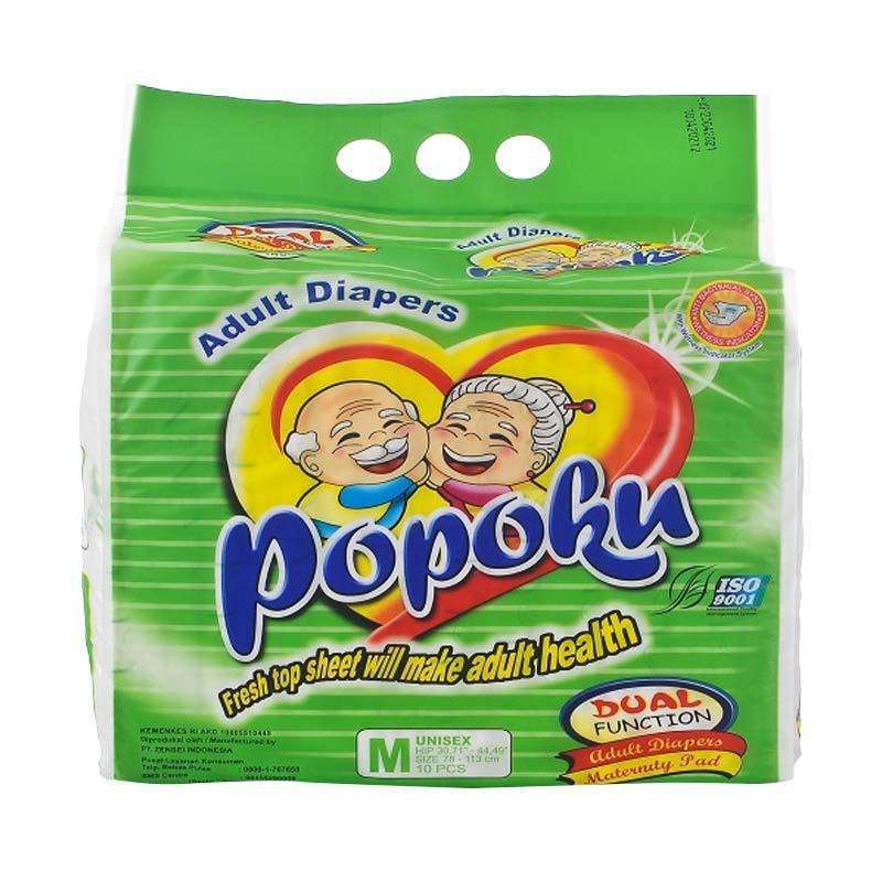 Jual POPOKU Adult - Popok Dewasa Perekat Size M isi 10 pcs | Shopee Indonesia