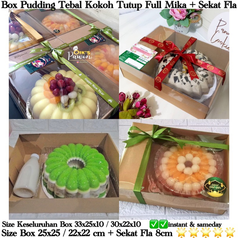 Jual Kotak Kue / Puding Tebal Mewah Full Mika + Sekat Botol Vla size ...