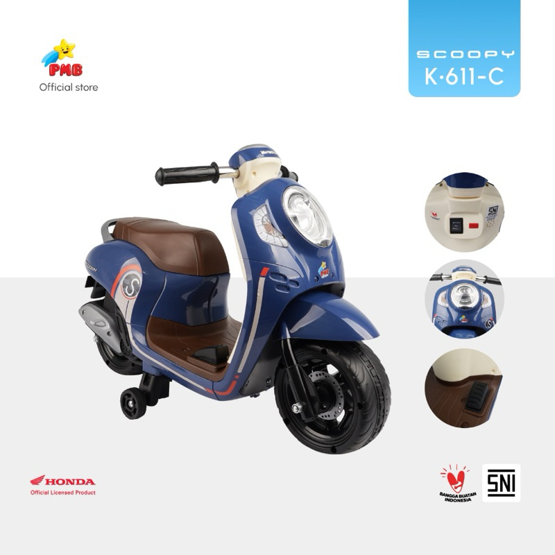 Jual PMB Mainan Motor Aki Anak Scoopy licensed resmi Pmb K611c | Shopee ...