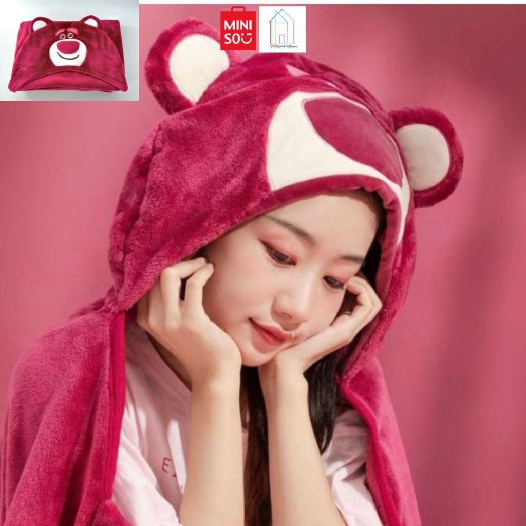 Jual MINISO Selimut Dengan Topi Lotso Blanket with Hat SELIMUT LOTSO ...