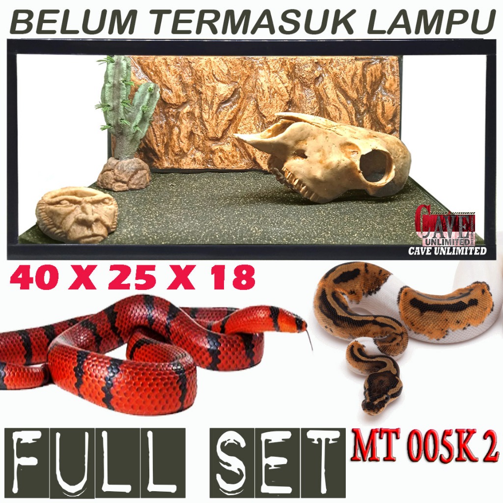 Jual MT005K2 AKUARIUM TERRARIUM REPTILE KANDANG ULAR BALL PHYTON CORN SNAKE FULL SET ENCLOSURE ...
