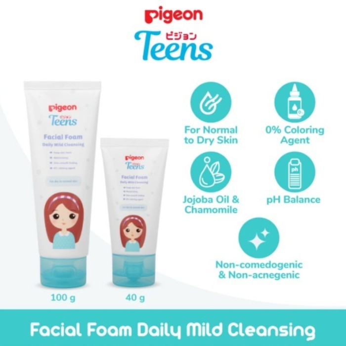 Jual Pigeon Teens Facial Foam - Daily Mild Cleansing 40 ml ORIGINAL ...