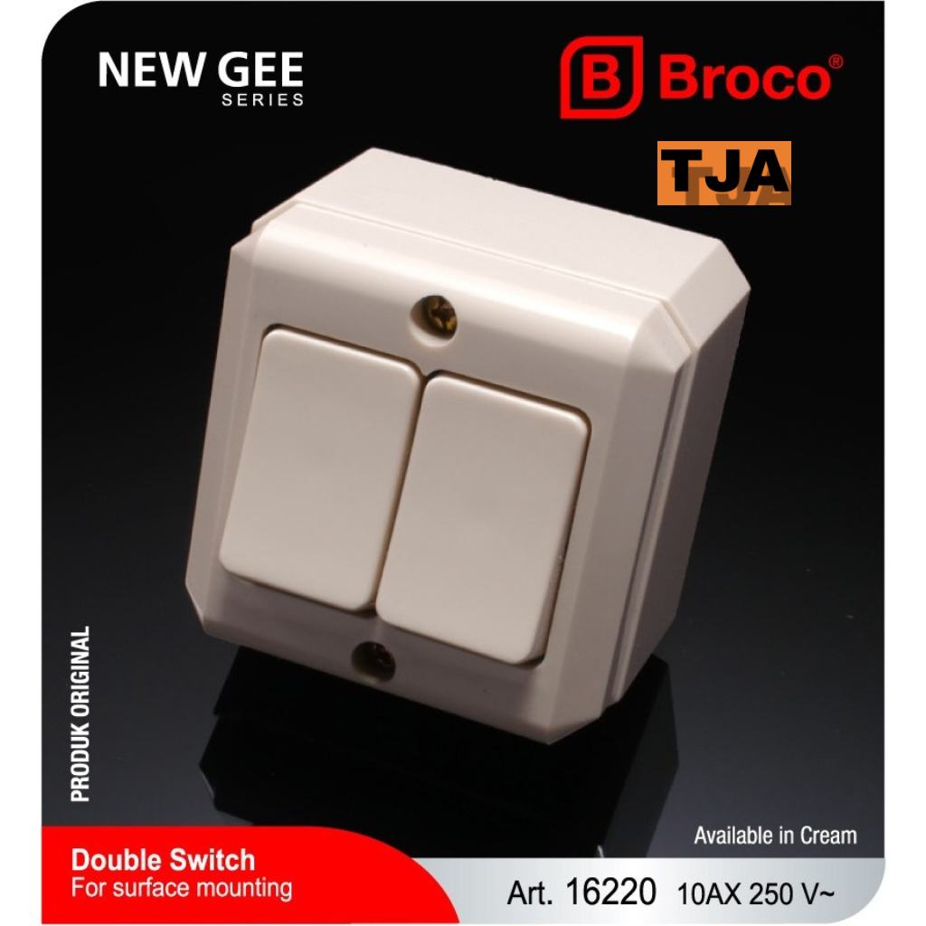Jual BROCO Saklar Lampu Double Ganda Seri Tempel Outbow OB 16220 ...