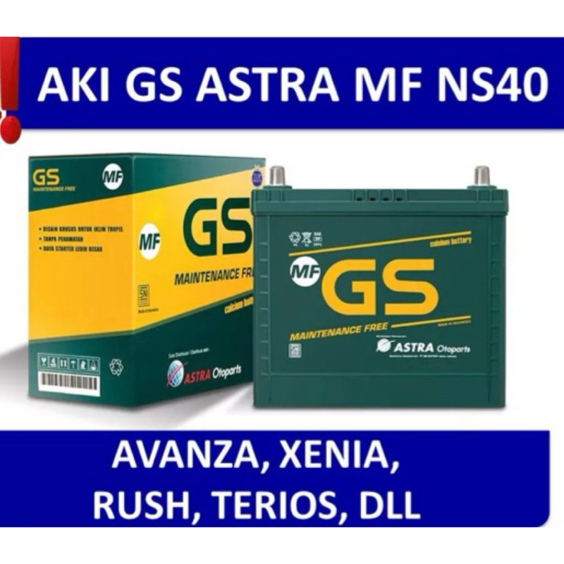 Jual AKI ACCU MOBIL KERING AKI GS ASTRA MF NS40/ NS40ZL/ NS60 GS ASTRA MF KERING | Shopee Indonesia