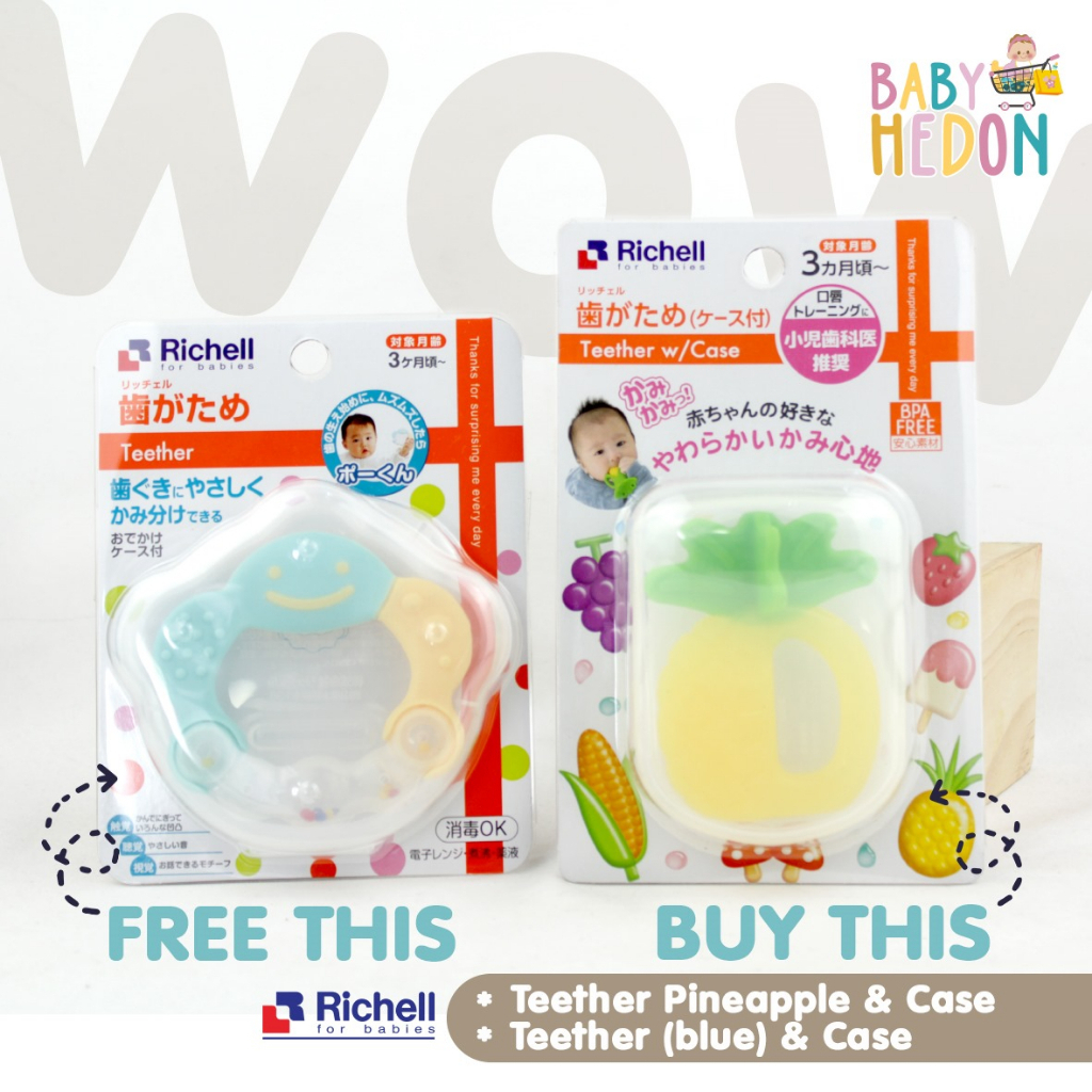 Jual MAINAN GIGITAN BAYI BENTUK BUAH TEETHER RICHELL 422027 ( PROMO FREE TEETHER 98571, 98572 ...