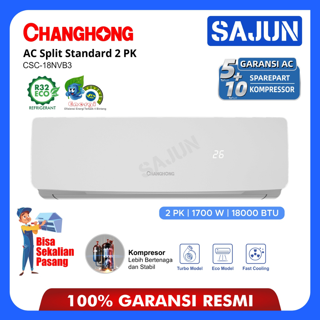 Jual Changhong AC Split 2 PK CSC-18NVB Air Conditioner 2PK 18NVB3 ...