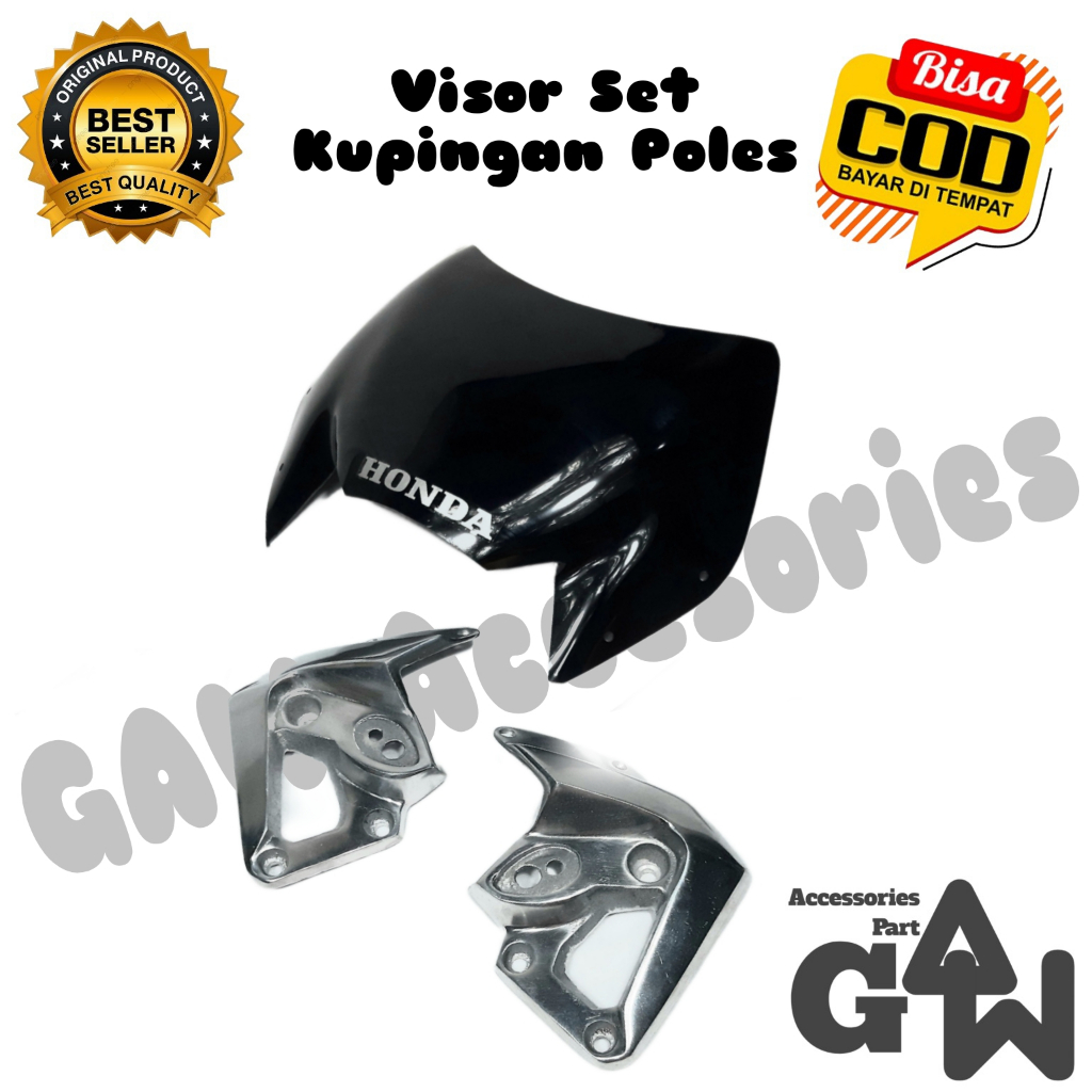Jual Visor Tiger Revo Kaca Hitam Set Kupingan Barong Poles | Shopee ...