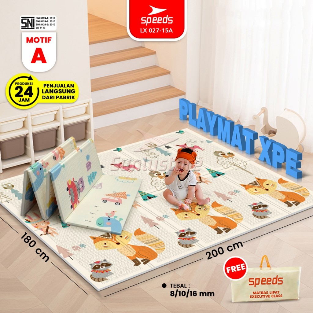 Jual SPEEDS SNI A Playmat Bayi Karpet Lipat Playmate Bayi 180x200cm ...