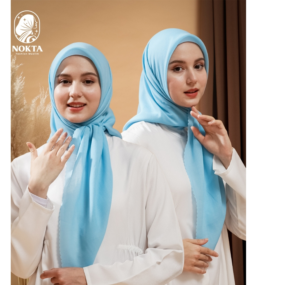 Jual Hijab Premium Segi empat | Arabian Voal Original | Hijab Polos 110x110 | Biru Langit ...