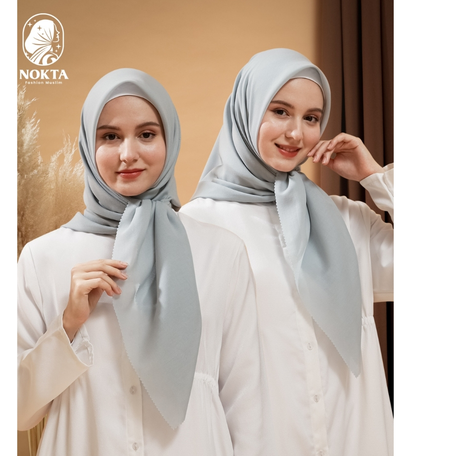 Jual Hijab Premium Segi empat | Arabian Voal Original | Hijab Polos 110x110 | Abu | Shopee Indonesia