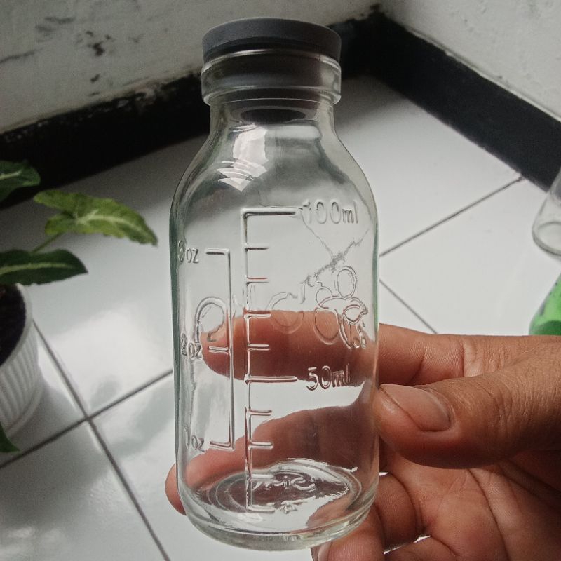 Jual Botol Sampel Kaca 100ml Tutup Karet / Wadah Sampel Laboratorium ...