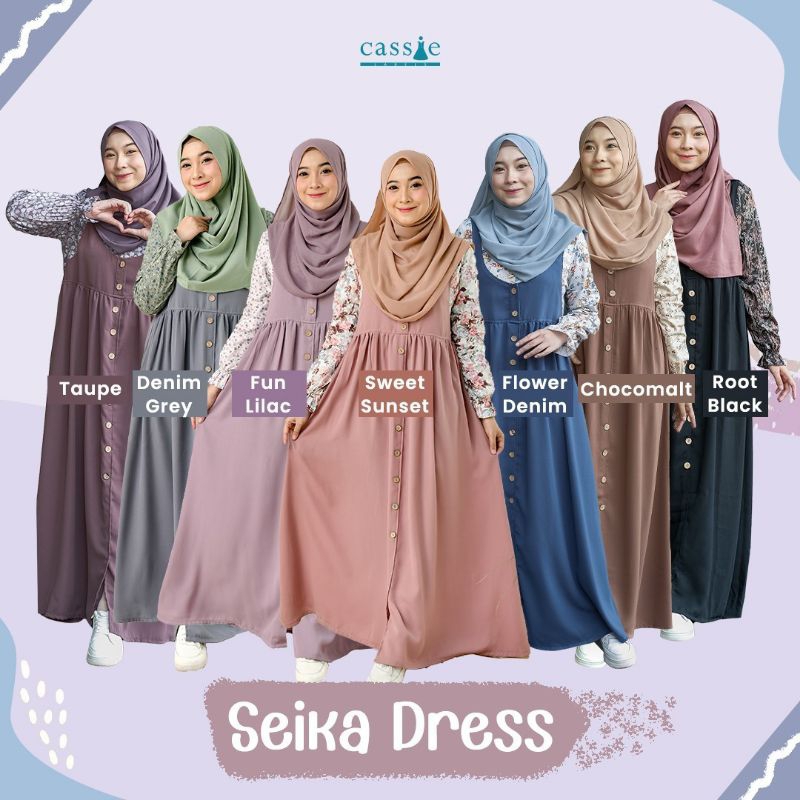 Jual Cassie Labels - Seika Dress | Overall Bunga Katun Jepang Torino ...