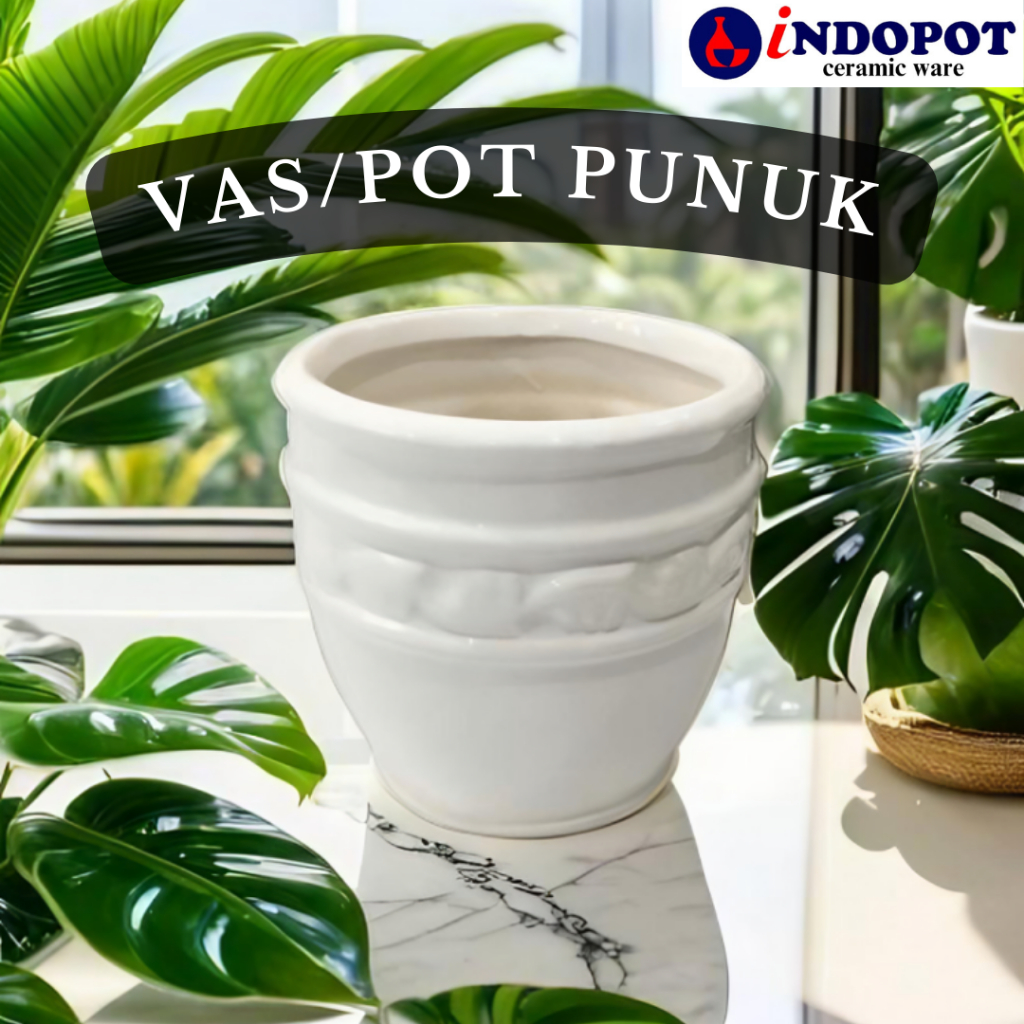 Jual Vas Pot Keramik Model Punuk Putih Polos bisa untuk dekorasi rumah ...