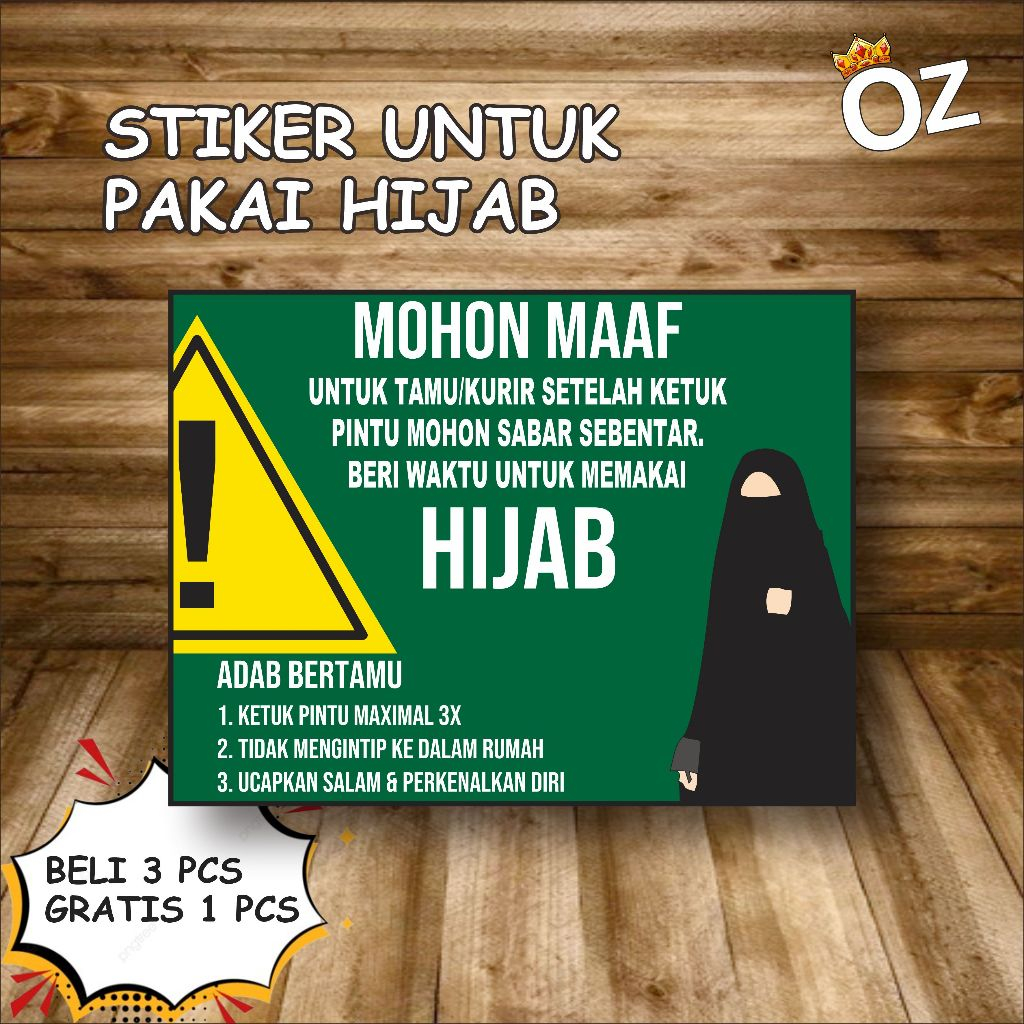 Jual STIKER PAKAI HIJAB UNTUK TAMU DAN KURIR / HARAP TUNGGU SEBENTAR ...
