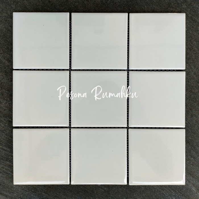 Jual Mosaic Singres White Square Glossy 10x10 - Mozaik Dinding Hias ...