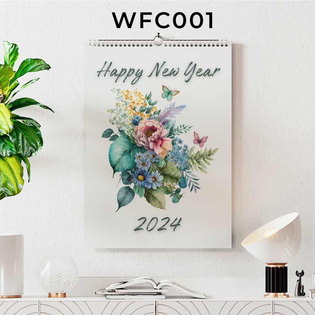 Jual KALENDER 2024 WATER COLOR FLORAL KALENDER HANGER SPIRAL DINDING ...
