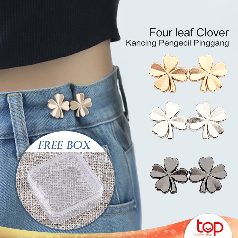 Jual [FREE BOX] Kancing Jeans Pengecil Pinggang Celana Model Semanggi ...