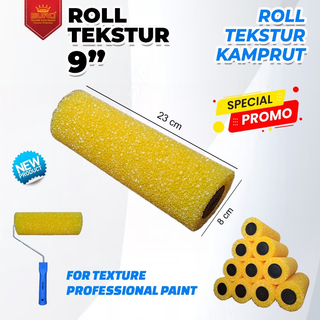 Jual Roll Cat Tekstur Motif Kamprot Roll 9 Inch Termurah Texture Roller ...
