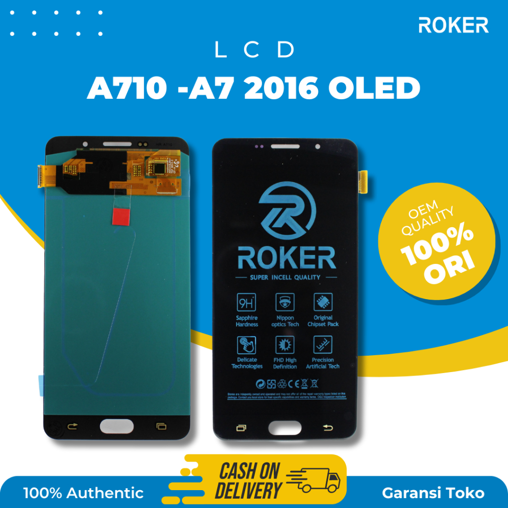 Jual ROKER LCD TOUCHSCREEN SAMSUNG A710 / A7 2016 OLED LCD FULLSET ORIGINAL BY ROKER | Shopee ...