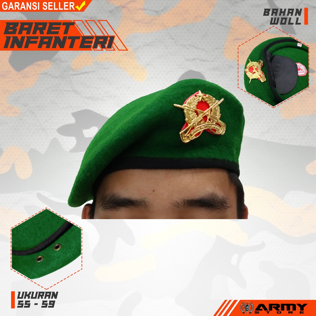 Jual Baret Hijau Infanteri Merk Camel satu set | Shopee Indonesia