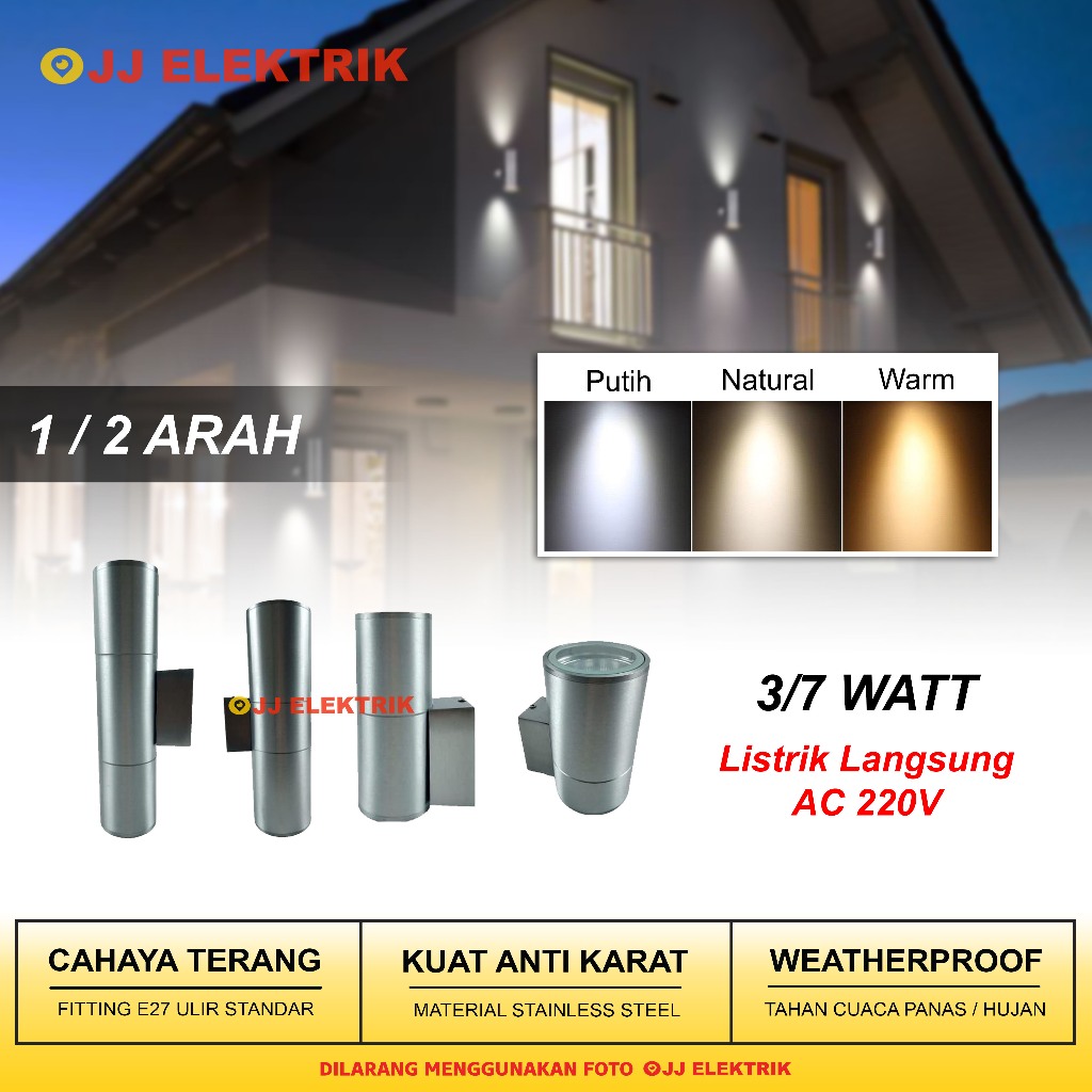 Jual Lampu Dinding Taman Outdoor Minimalis Stainless Wall Light Fitting ...