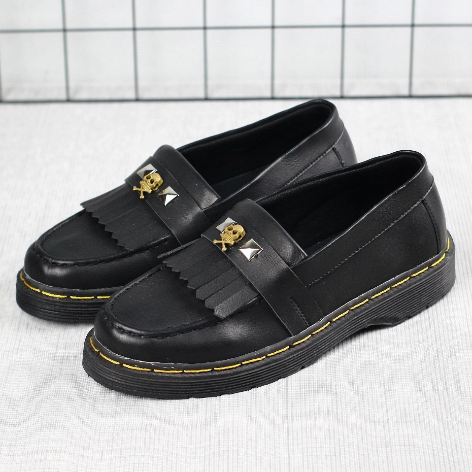 Jual Sepatu Pantofel Loafers Pria Formal Slip On Hitam Dogmart Skull ...
