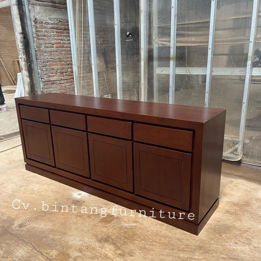 Jual Bufet jati minimalis 200x45 tinggi 80cm | Shopee Indonesia