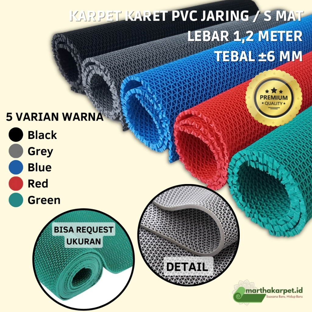 Jual Karpet PVC Kamar Mandi 1 ROLL S Mat 15 METER (LEBAR 1,2m) Keset ...