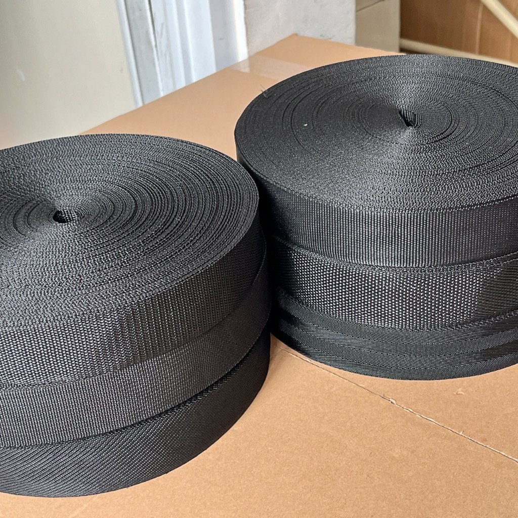 Jual Tali bisban/Webbing warna hitam ukuran 3,8cm isi 50yard (45meter ...