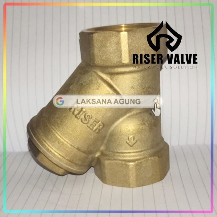 Jual Y Strainer brass PN16 2 inch Riser | Strainer Valve kuningan 2 ...